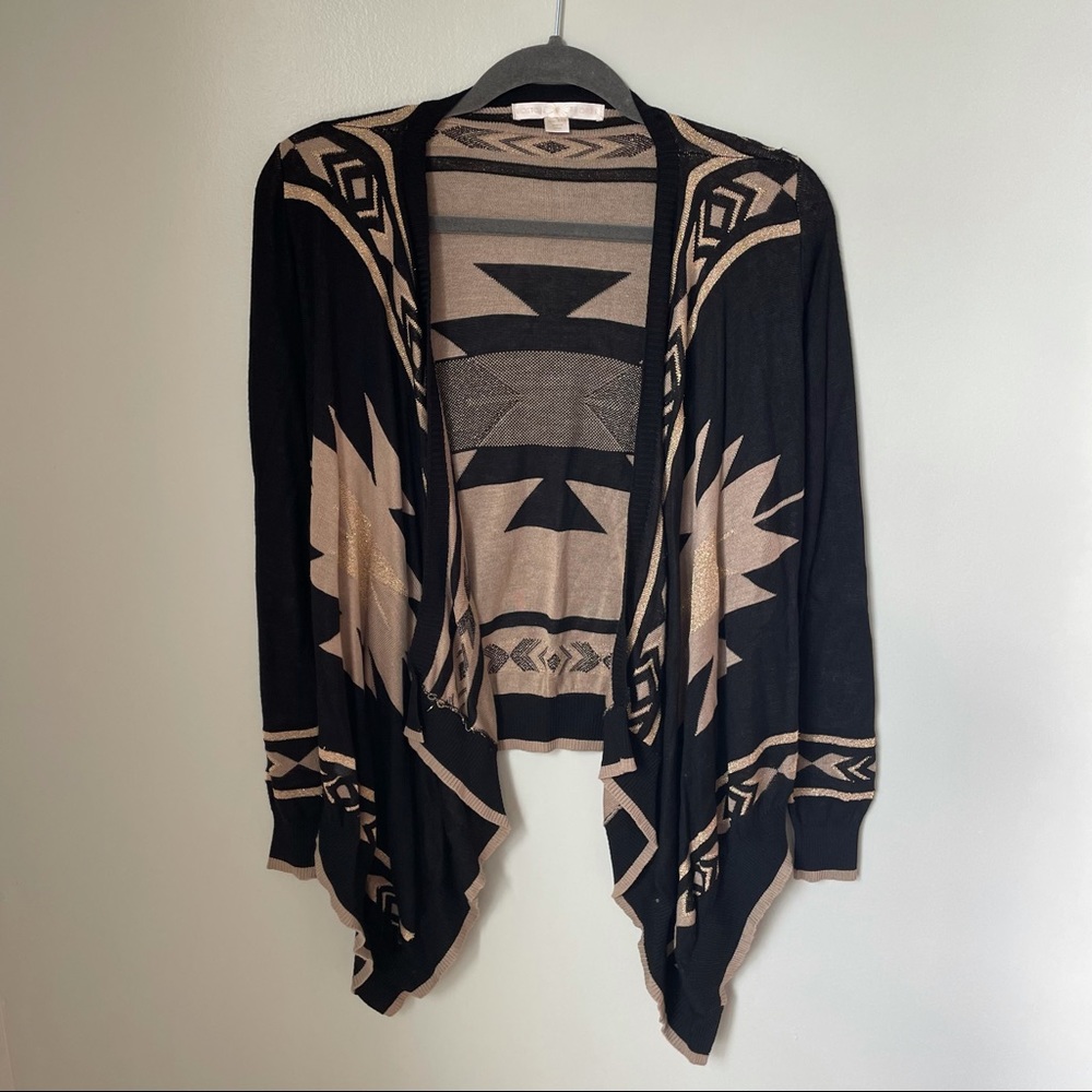 Boston Proper Open High Low Aztec Tribal Cardigan - X… - Gem